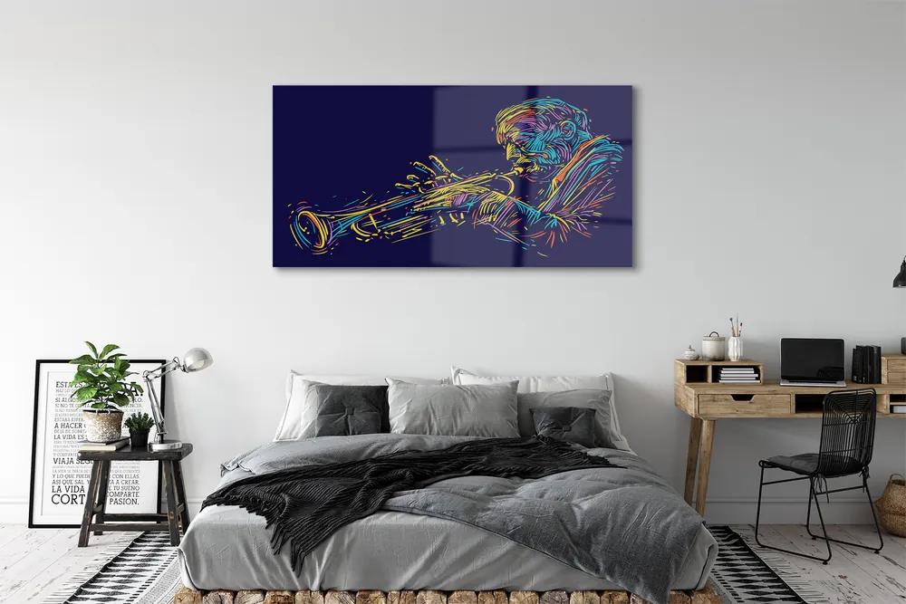 akrylový obraz trumpet muž 140x70 cm
