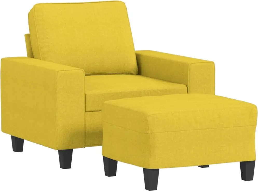 Křeslo s podnožkou světle žluté 60 cm textil 3201148