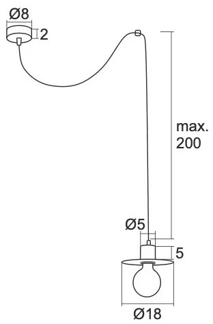 Argon 3835 - Lustr na lanku CORSO 1xE27/15W/230V černá