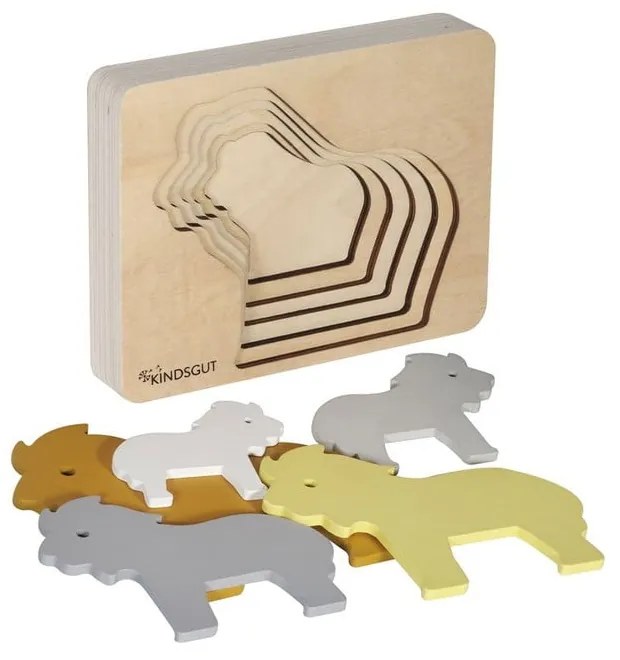 Dřevěné dětské puzzle Kindsgut Lion