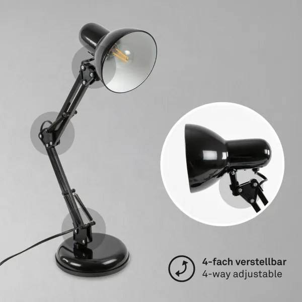 Brilo - Stolní lampa PIXA 1xE14/25W/230V černá