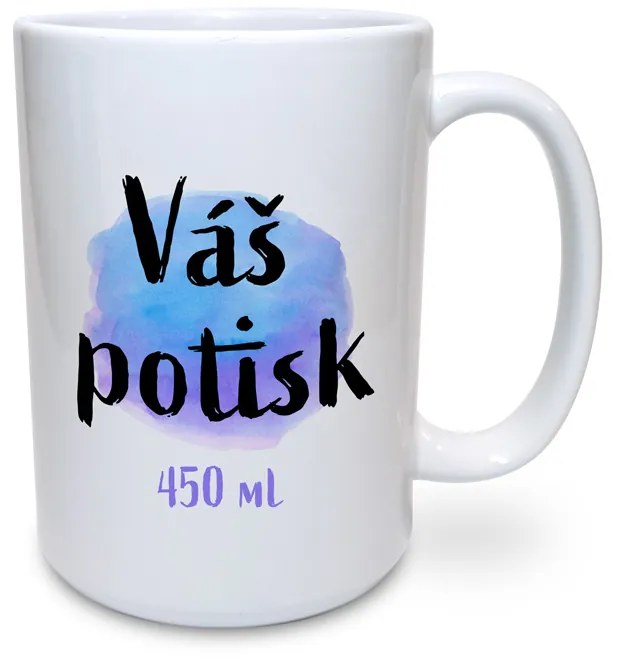 Velký bílý hrnek s vlastním potiskem (450 ml)