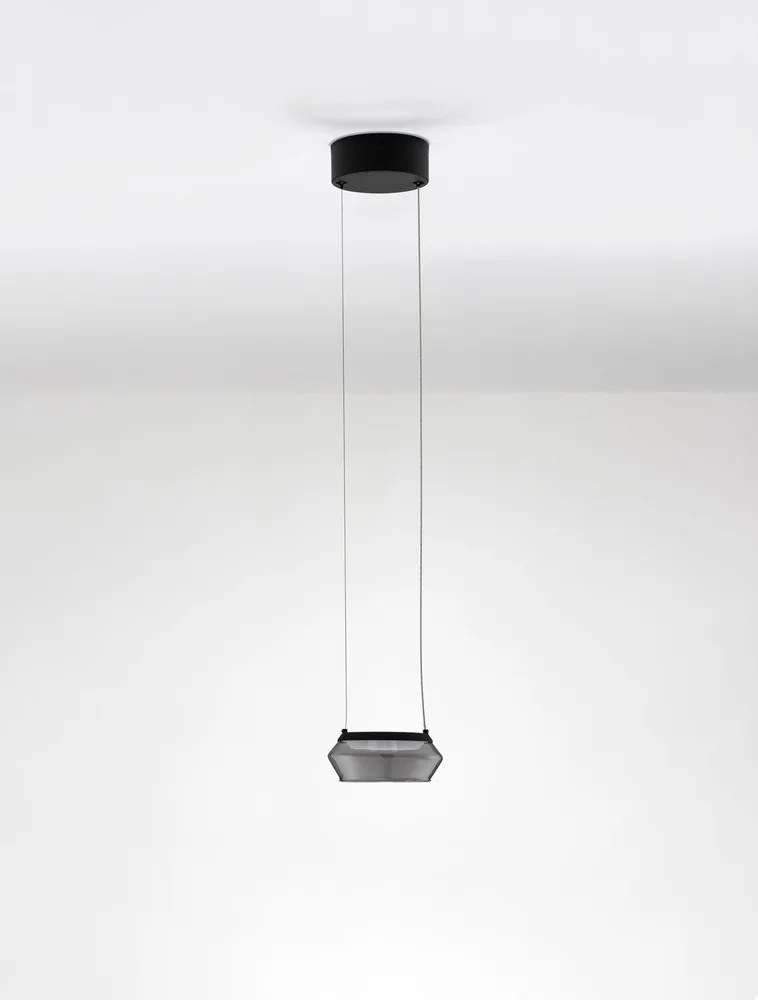 Matně černé skleněné LED závěsné svítidlo ø 14 cm Jailyn – Nova Luce