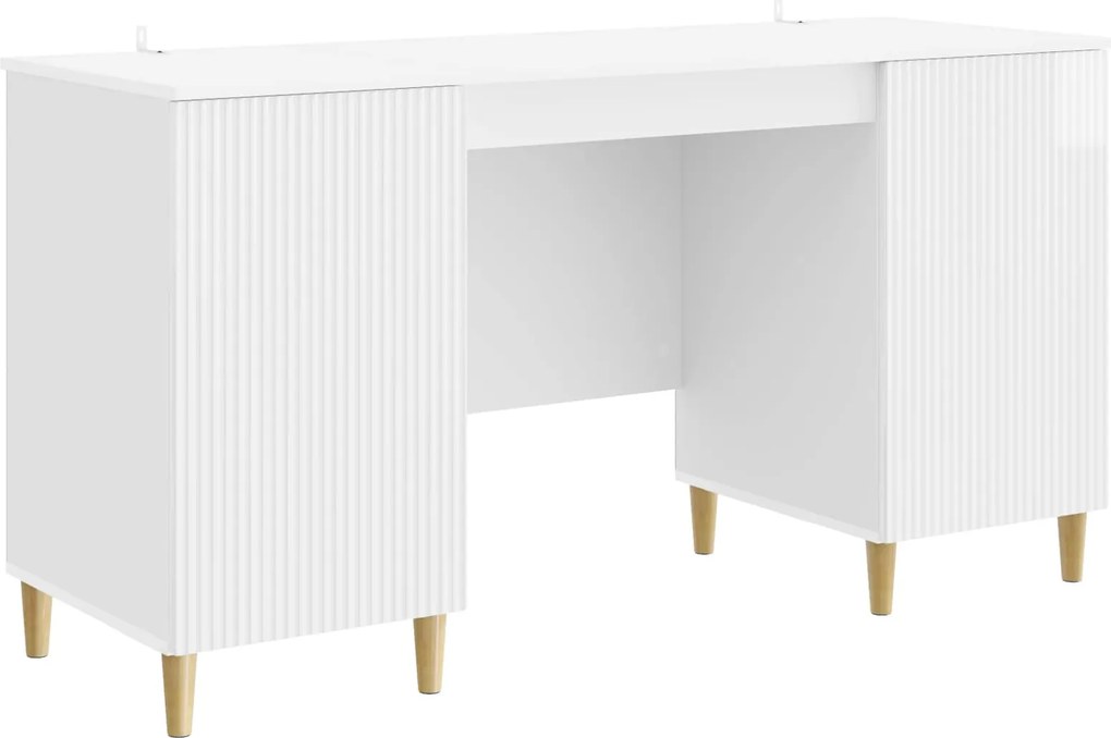 Stůl Bílá s vysokým leskem 142,5 x 50 x 75 cm Kompozitní dřevo 3414598