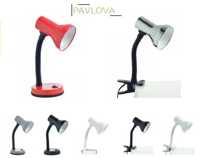 ACA DECOR Retro stolní lampa PAVLOVA, bílá barva