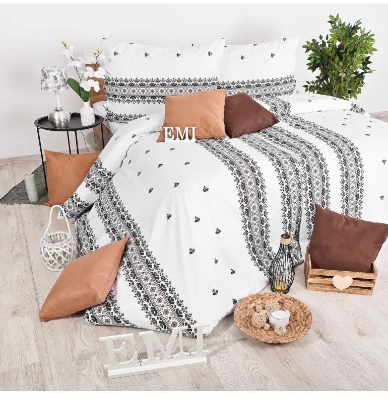 Povlečení bavlněné Dorota hnědé EMI, Standardní set jednolůžko obsahuje 1x 140x200 + 1x 70x90