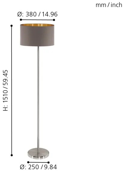 Eglo 95172 - Stojací lampa MASERLO 1xE27/60W/230V