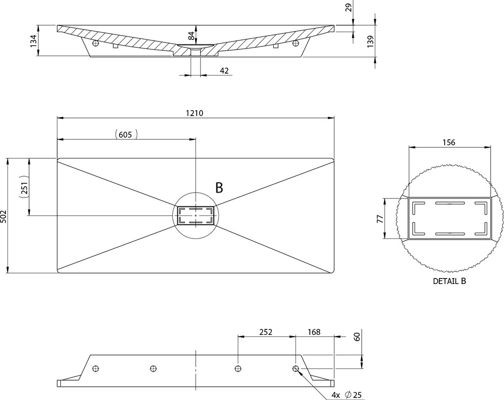 Sapho Tonga TG121 umyvadlo 121 x 13 x 50 cm