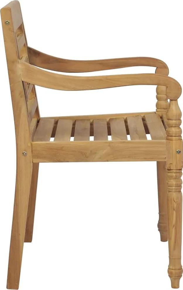 vidaXL Židle Batavia 4 ks s poduškami masivní teakové dřevo [3073305] Barva: Šedá