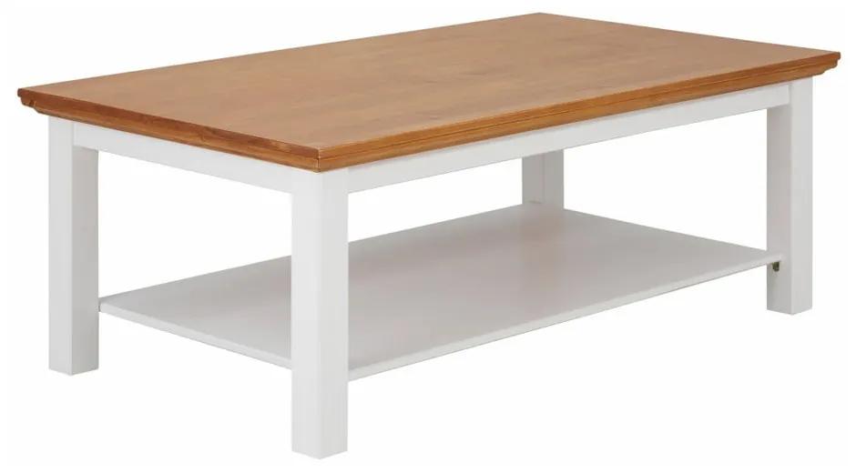Bílý konferenční stolek z masivního borovicového dřeva s přírodní deskou Støraa Monty
