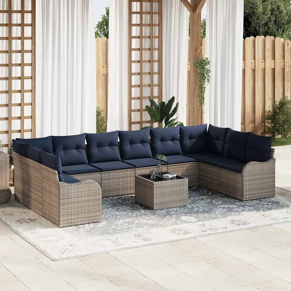 Set pohovek 11 ks Šedá Polyester 3345895