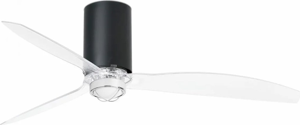 FARO 32041-10 MINI TUBE FAN M LED, černá/transparentní, stropní LED ventilátor s DC motorem - FARO