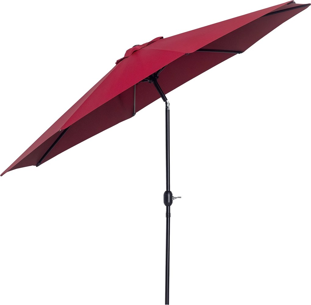 Zahradní slunečník Outsunny Ø295x250 cm s kličkou, venkovní sluneční stínění s naklápěcími mechanismy a odnímatelnou kovovou tyčí pro terasu a bazén,