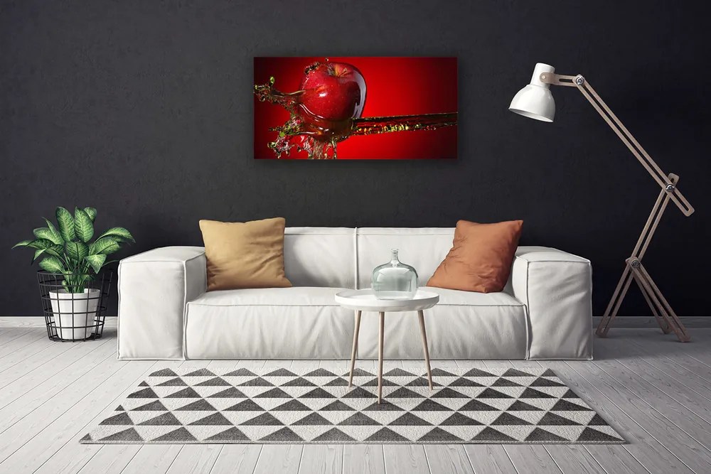 Obraz na plátně Jablko Voda Kuchyně 140x70 cm