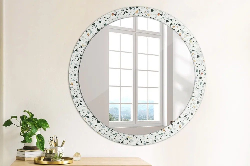 Kulaté zrcadlo s dekorem Přírodní kámen fi 90 cm