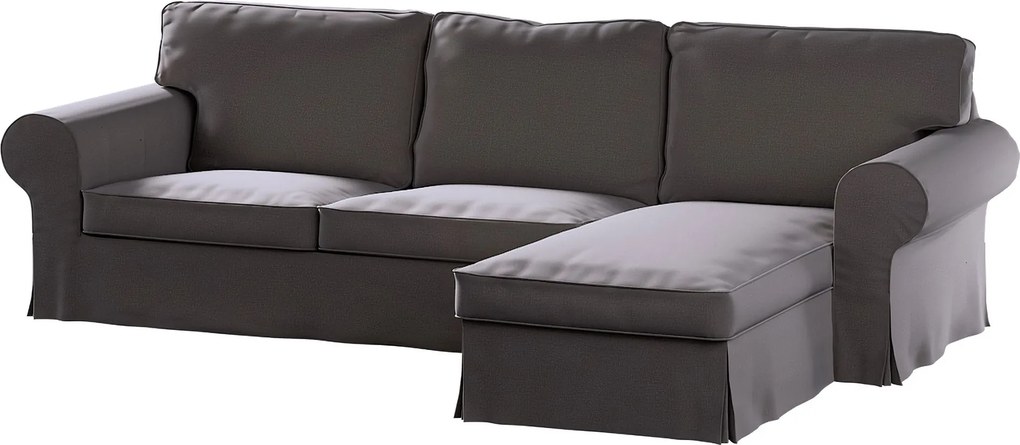 Potah na pohovku IKEA Ektorp 2-místná s lenoškou barva hnědá látka sametová