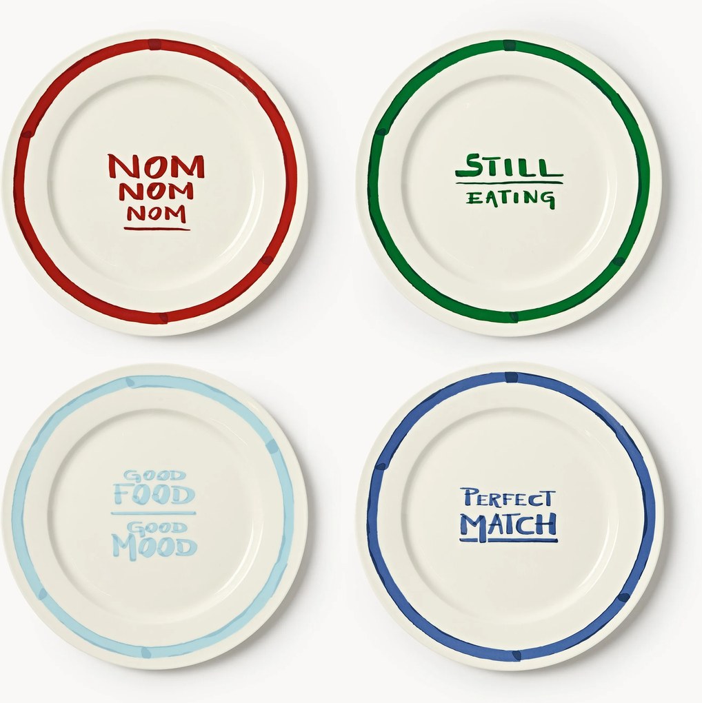 Sada porcelánových mělkých talířů s dekorativním motivem Tutti, 4 díly