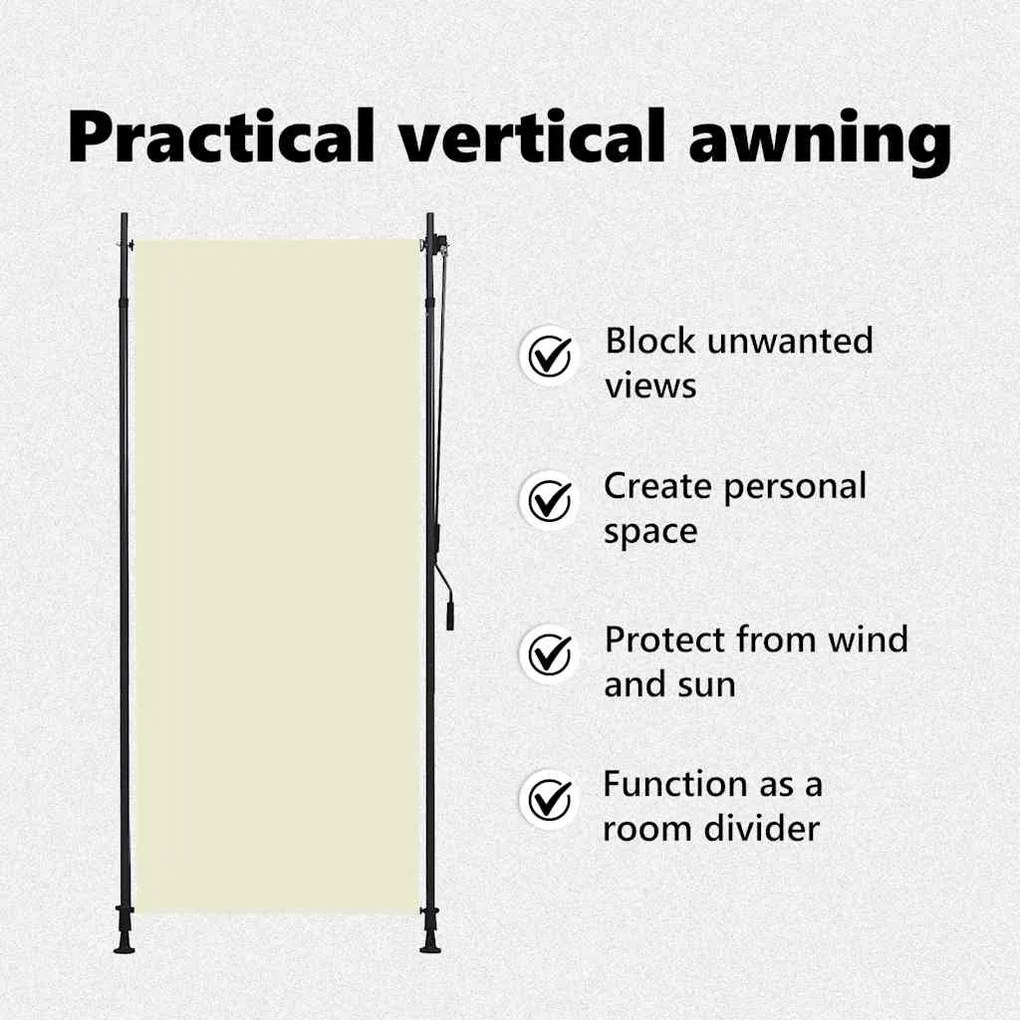 vidaXL Marketos Venkovní roleta 100 x 270 cm krémová
