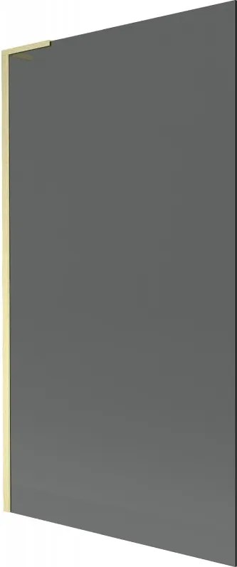 Mexen Next L, 1-křídlová vanová zástěna 100 x 150 cm, 6mm šedé sklo, zlatý matný profil, 895-100-000-03-40-55