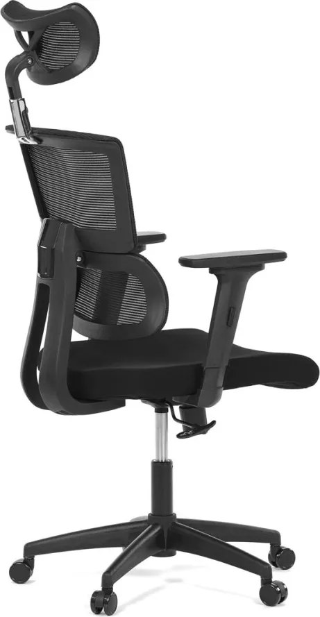 Kancelářská židle KA-B1025 BK, houpací mechanismus, černá síťovina (63 x 68) cm