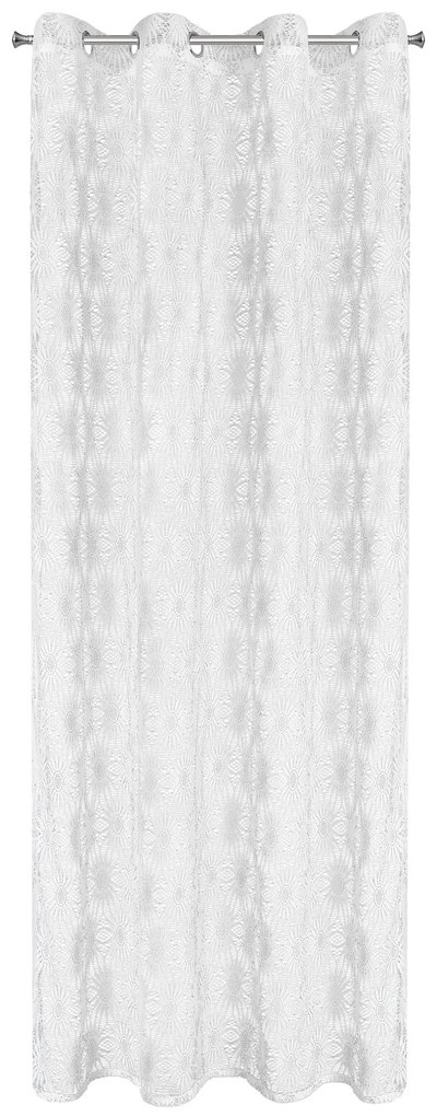 ZÁCLONA NA KROUŽCÍCH ROZI 140X250 CM BÍLÁ