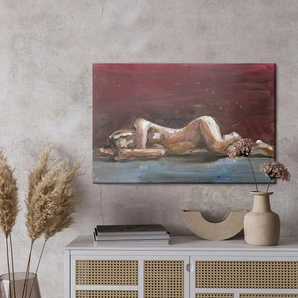 Obraz Žena Malovaná Olejovými Barvami Nedostatek Nedostatek Přírodní plátno 90x60
