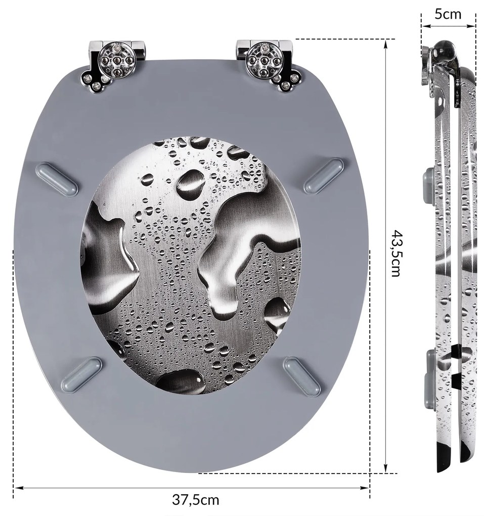 Casaria WC sedátko s automatickým spouštěním motiv kapky vody 109400