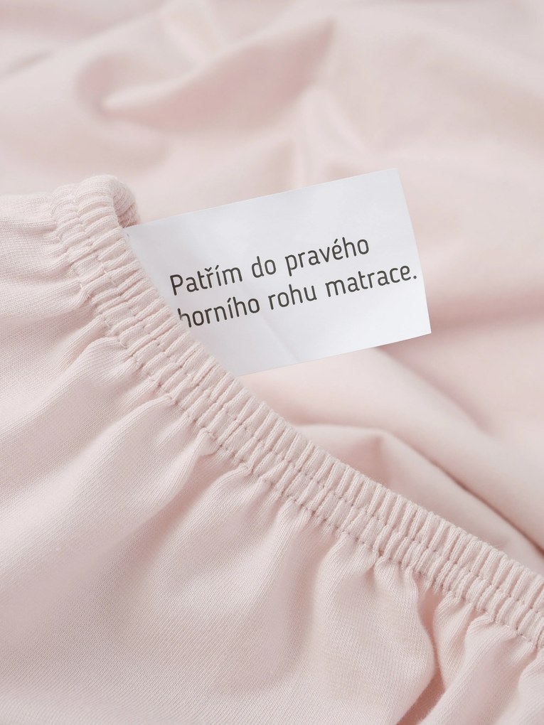 MK Lůžkoviny Jersey prostěradlo s elastanem Deluxe 200 × 200 cm – pudrové