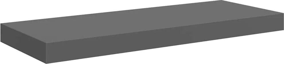 Plovoucí nástěnné police 2 ks lesklé šedé 60x23,5x3,8 cm MDF 323791