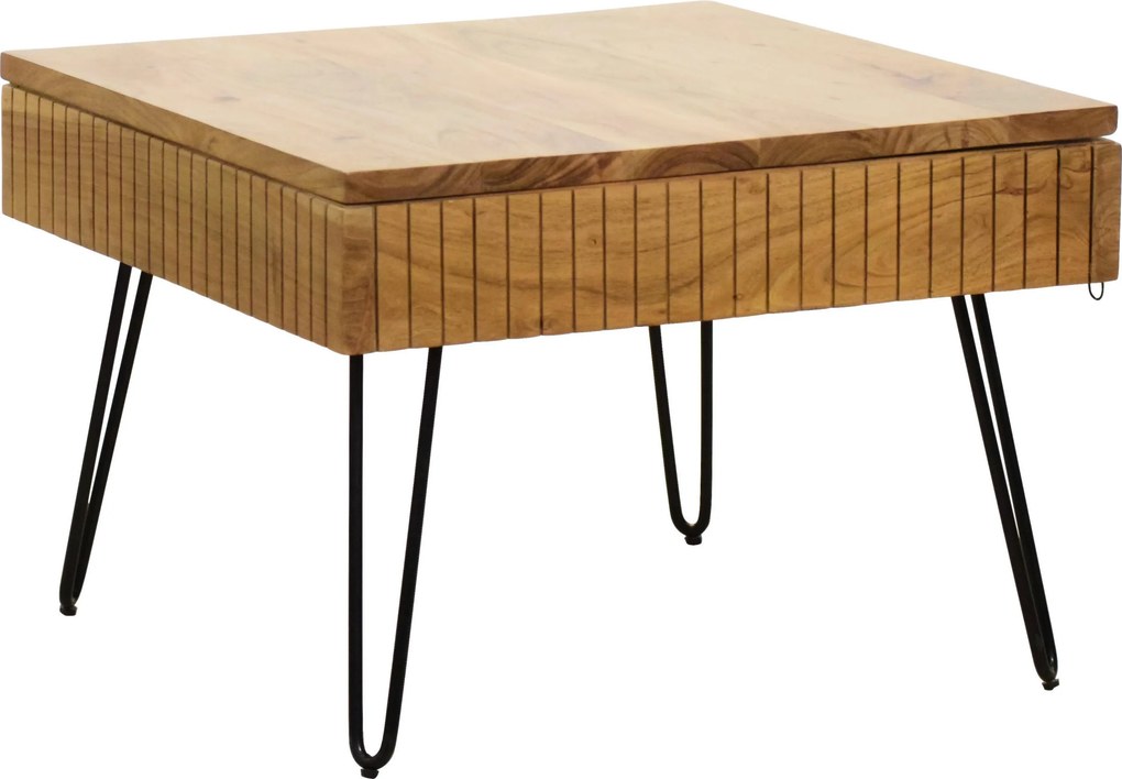 XXXLutz KONFERENČNÍ STOLEK, černá, barvy akácie, dřevo, kov, 70/70/45 cm Carryhome - Konferenční stolky - 001630025201