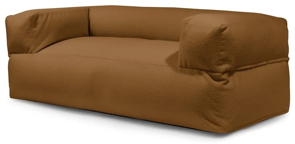 Hnědý sedací vak z textilie bouclé Sofa MooG – SLOWDOWN