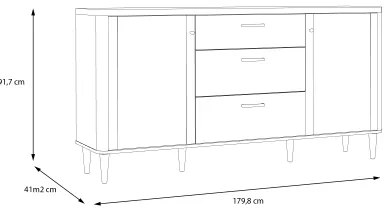 Komoda se zásuvkami VIRO hnědá/béžová