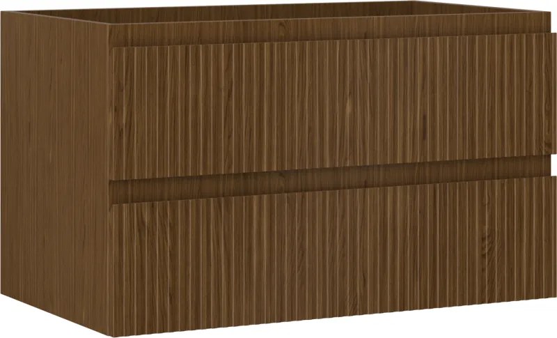 Mexen Rivel, koupelnová skříňka 80 cm, 2 zásuvky, drážkovaná, ořech, 91A20-08047-2-BFF86
