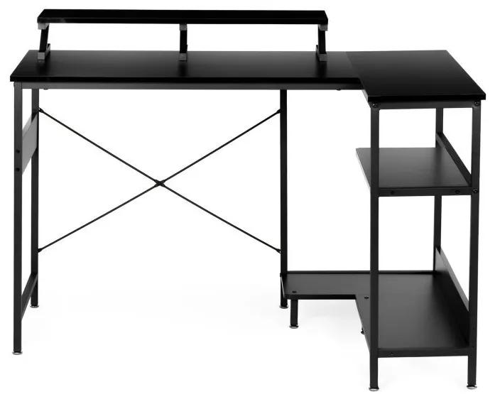 modernHOME Rohový kancelářský stůl se 3 černými policemi PJJCT0140