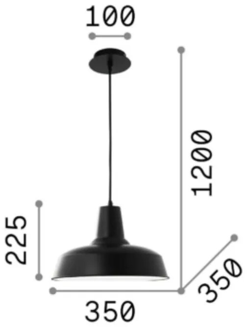 Ideal Lux Závěsné svítidlo Moby, 35cm Barva: Černá