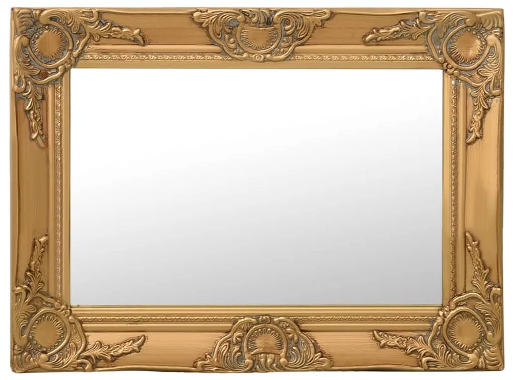 Nástěnné zrcadlo barokní styl 60 x 40 cm zlaté 320329