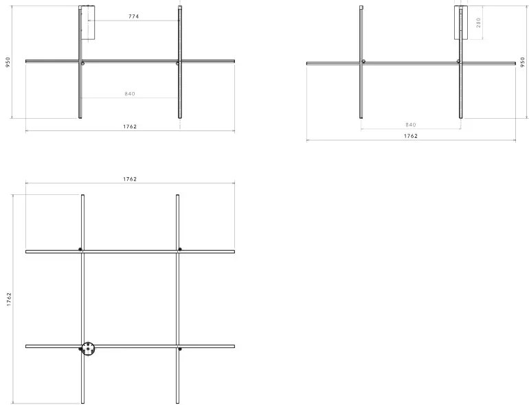 Flos Coordinates C4, stropní svítidlo, stříbrná, 157W 2700K