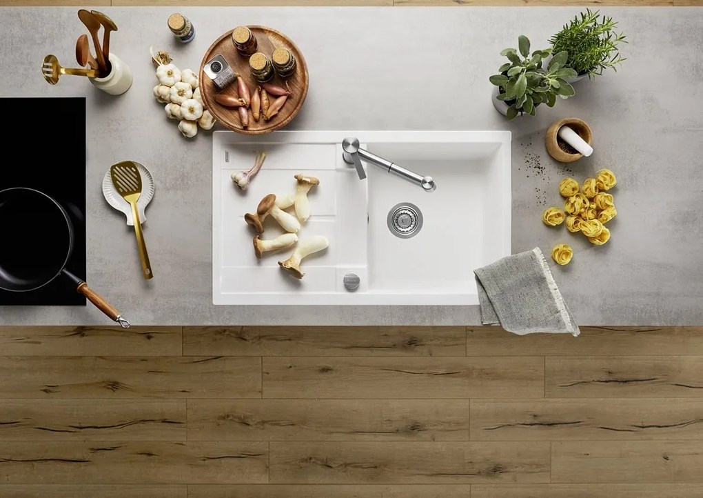Blanco Metra 5 S, silgranitový dřez 860x500x190 mm, 1-komorový, jemná bílá, BLA-527110