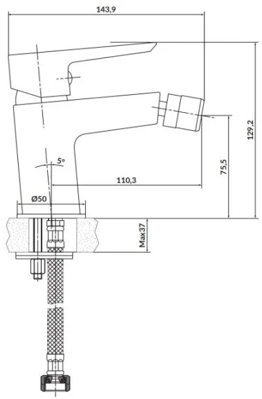 Cersanit S951-349 - Bidetová baterie MILLE černá