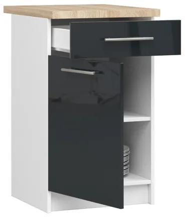 Kuchyňská skříňka OLIVIA S50 SZ1 - bílá/grafit lesk