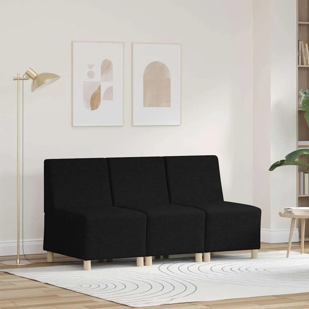 Modulová sedačka bez opěradel 3 ks Černá textil 3399794