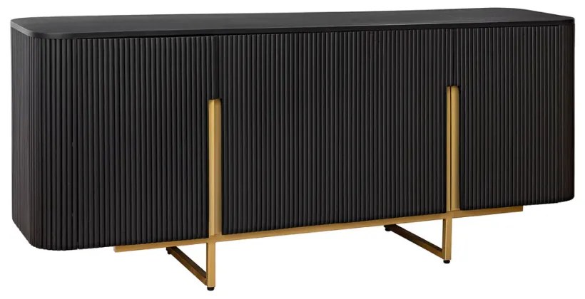 Massive home | Ručně vyrobená komoda GATSBY 160cm retro styl mango, černá zlatá