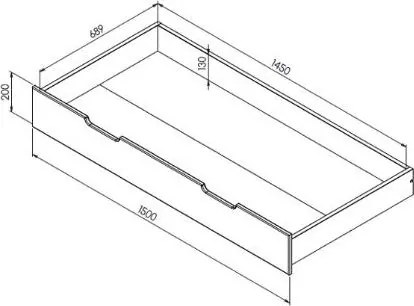 Šuplík 150x71x20 cm - přírodní borovice