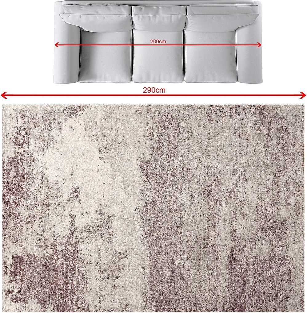 Koberec Softness stříbrný / vínový 200 × 290 cm