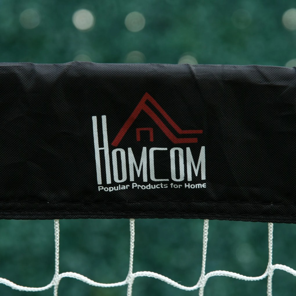 Fotbalové branky HOMCOM sada 2 skládacích mini branek z oceli a tetrolonu černé barvy 186x90x89 cm na zahradu a hřiště