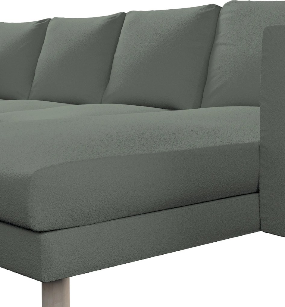 Potah na pohovku IKEA Norsborg 4-místná se šezlongem barva zelená látka pletený vzor