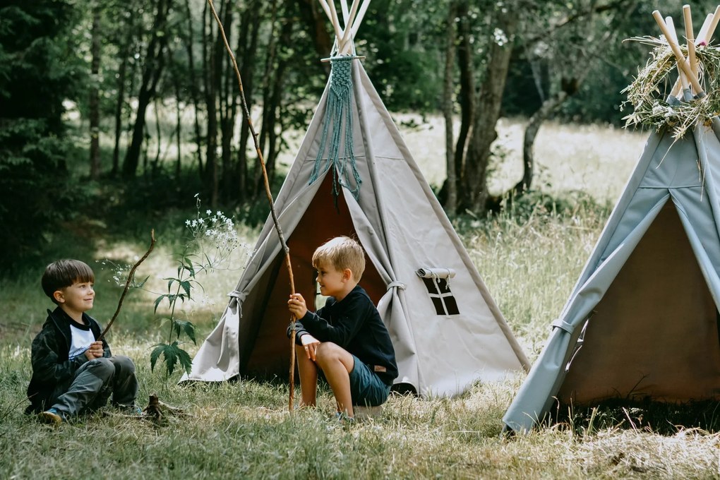 Vigvam design Venkovní Teepee Wild Child, Ash (světle šedé) - PĚTIÚHELNÍKOVÉ BEZ DOPLŇKŮ