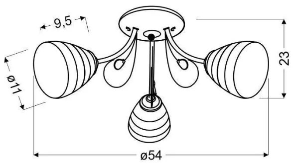 Přisazený lustr SIMPLI 3xE27/40W/230V
