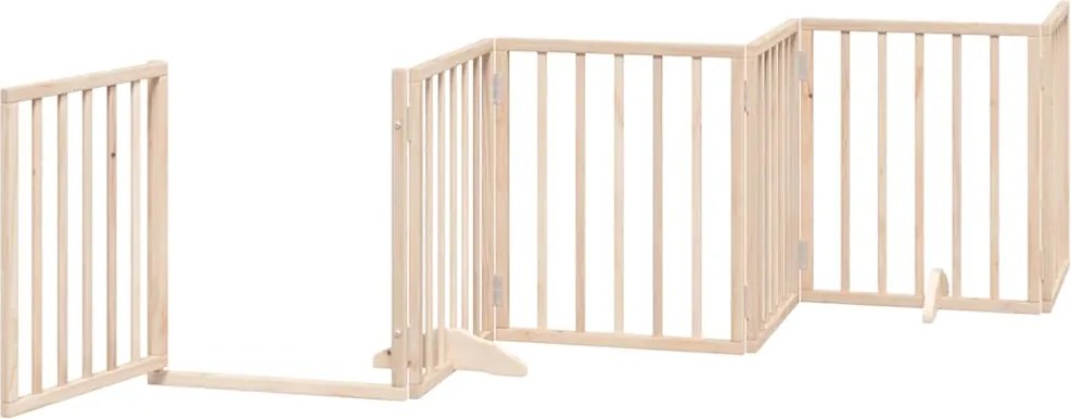 Zábrana pro psy s dvířky skládací 9 panelů 450 cm topol 3155529