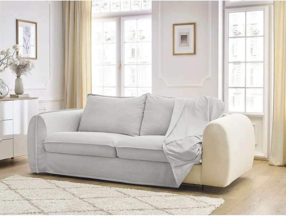 Světle šedá pohovka na každodenní spaní/rozkládací 236 cm Archimede – Bobochic Paris
